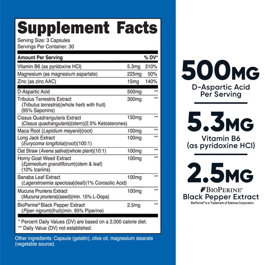 Nutricost Testosterone Complex Capsules – eSupplements.com